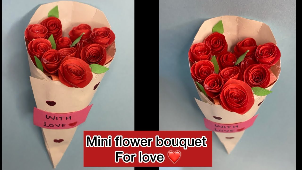 Paper flowers bouquet for love |DIY |craft for love |bouquet for lovers ...