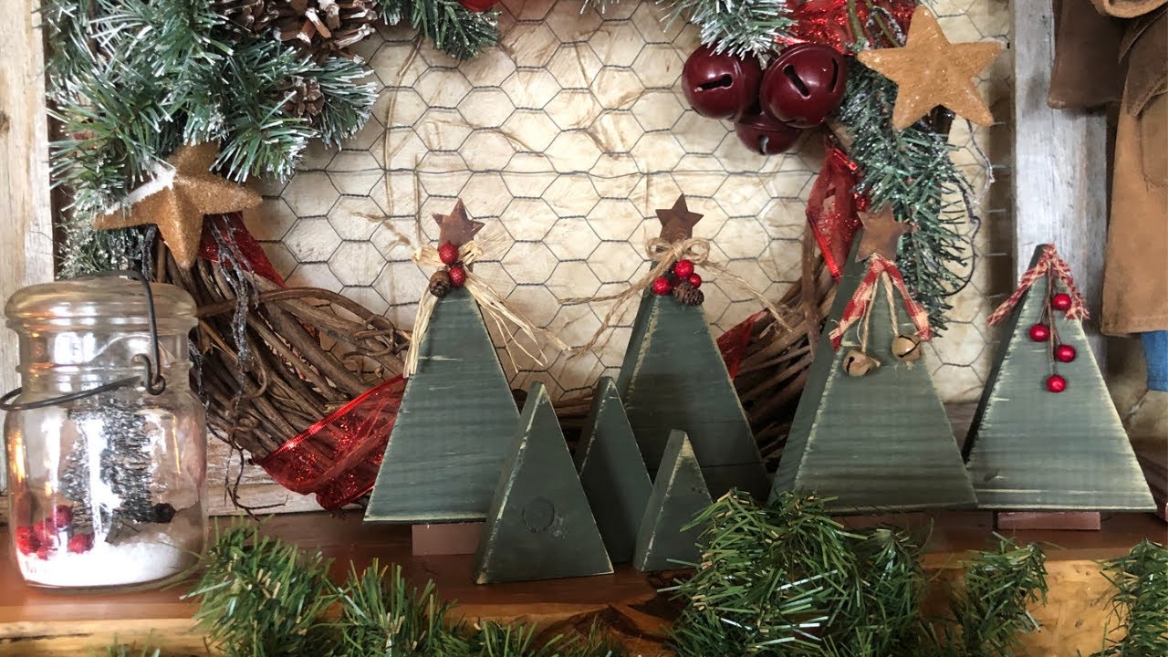 Quick And Easy Wood Christmas Tree And Mason Jar - YouTube