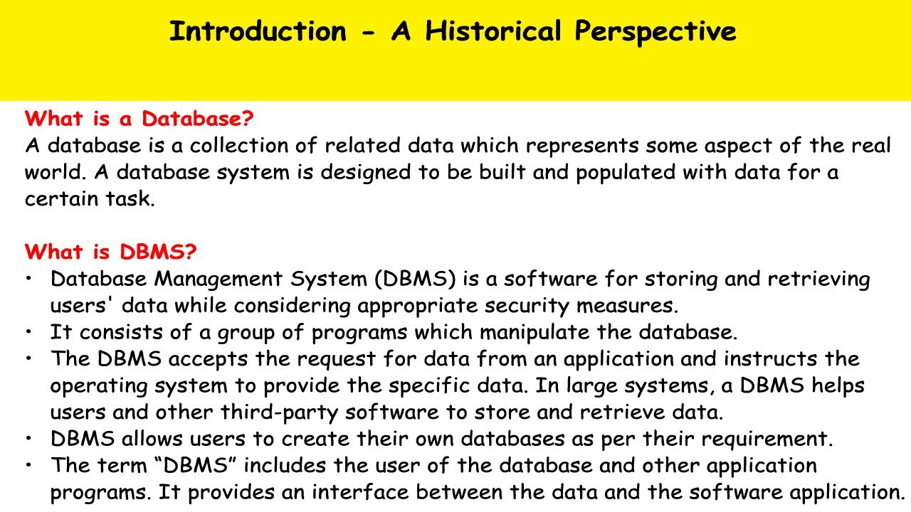 DBMS Introduction A Historical Perspective Unit 1 Important ions JNTUH DBMS DBMS Introduction A Historical Perspective Unit 1 Important ions JNTUH DBMS