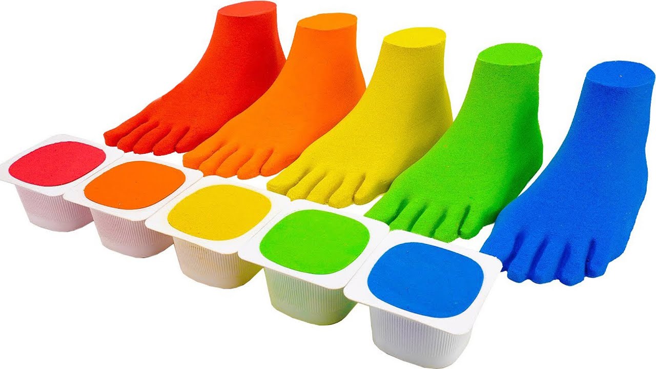 Satisfying Video | DIY How To Make Rainbow Foot From Kinetic Sand ...