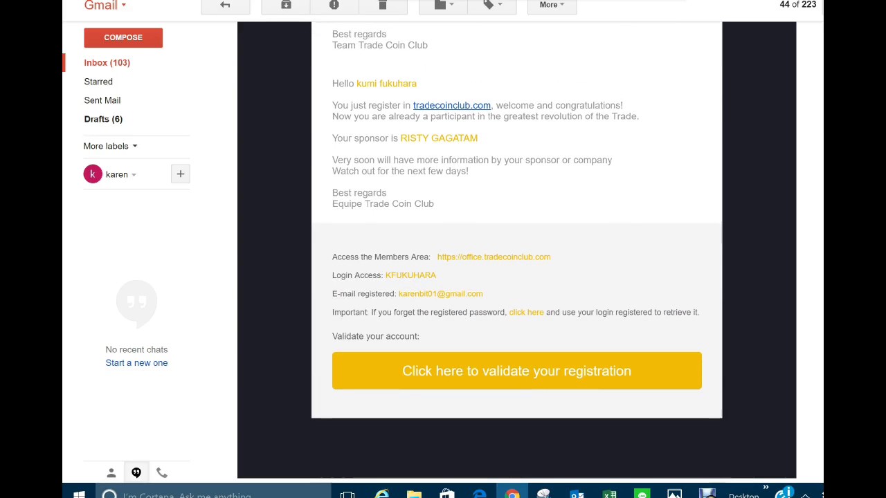TCC REGISTRATION EMAIL CONIFIRMATION - YouTube
