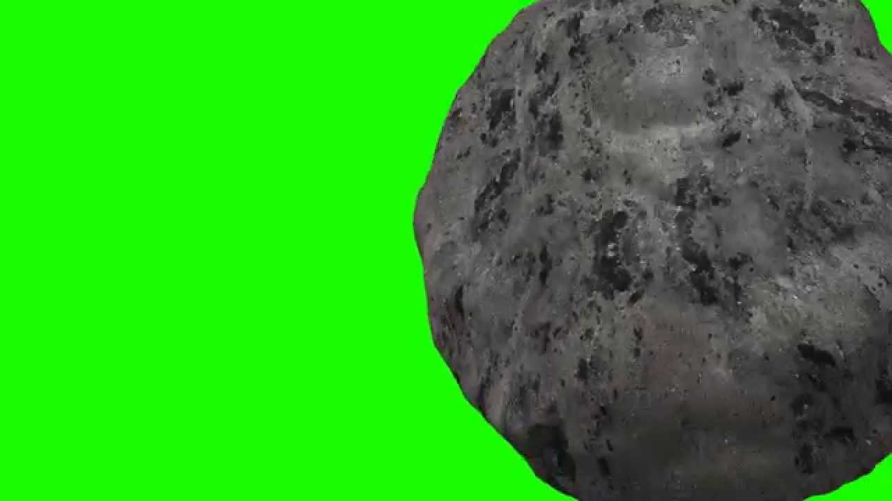 asteroid 02 fly by in green screen free stock footage - YouTube