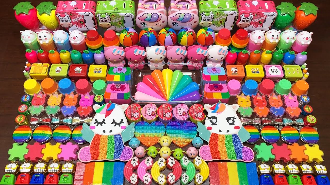 SATISFYING WITH CLAY PIPING BAG AND GLITTER AND FOAM ! Mixing Random ...