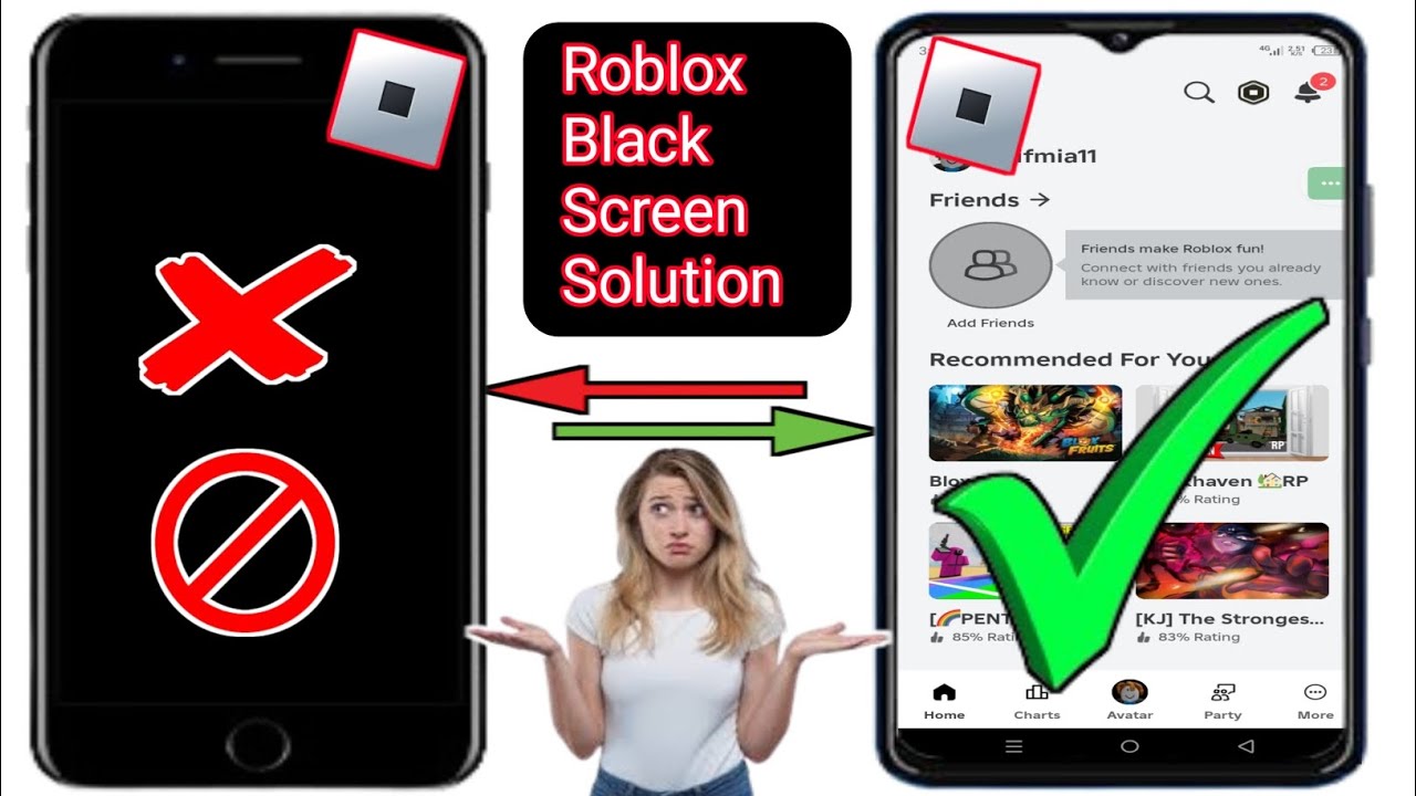 How to Fix black screen on Roblox Mobile (New Method2025).Roblox black ...