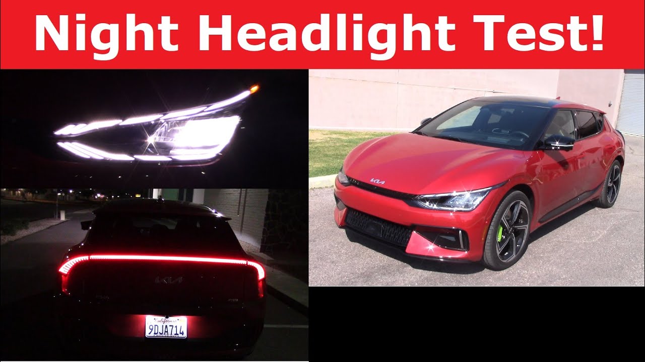 2023 Kia EV6 GT AWD Headlight Test and Night Drive - YouTube