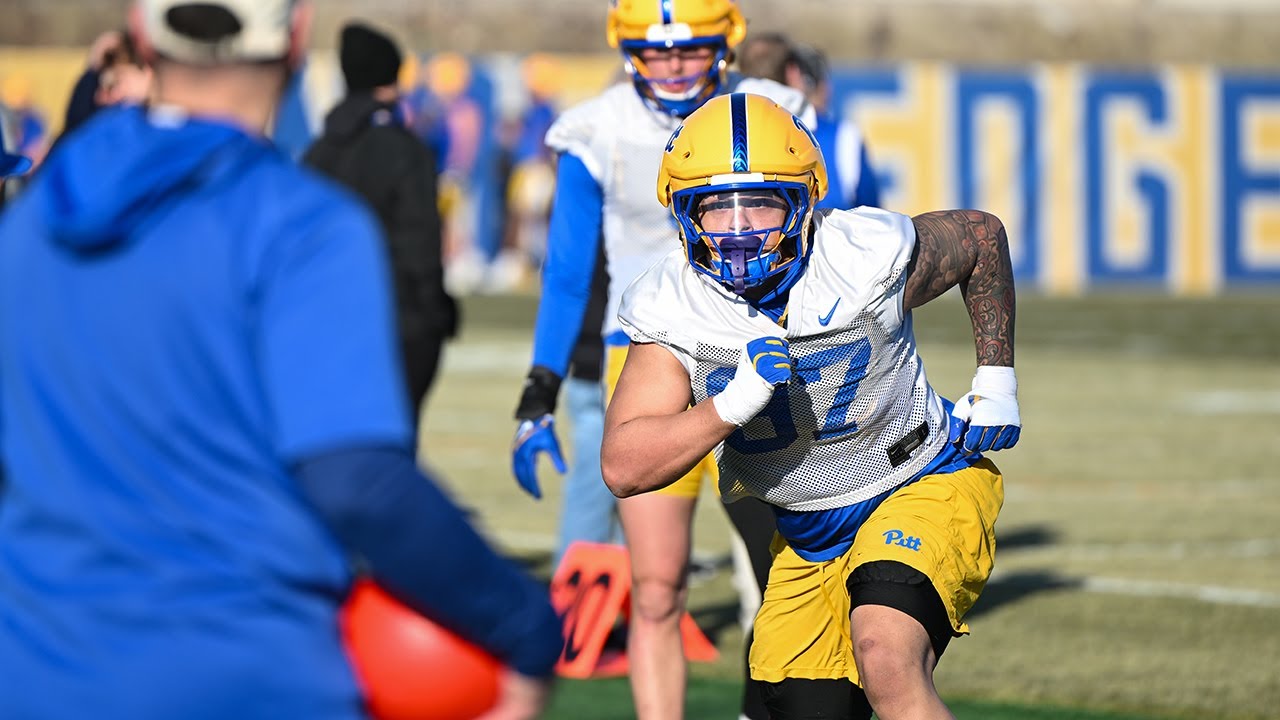 QBs, RBs & defensive drills at spring camp | Pitt football on Panther ...