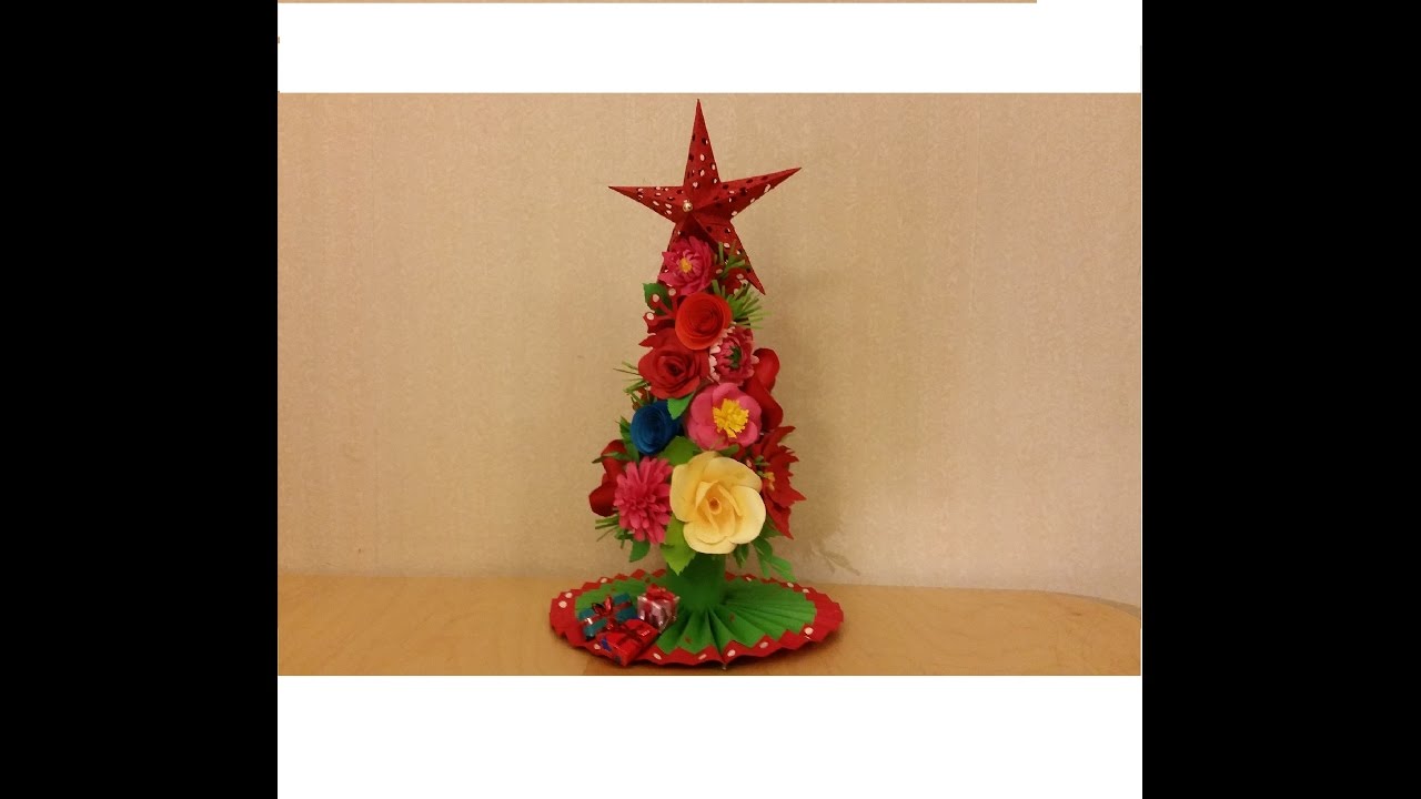 Miniature Christmas tree : Paper flower Christmas tree : A doll ...