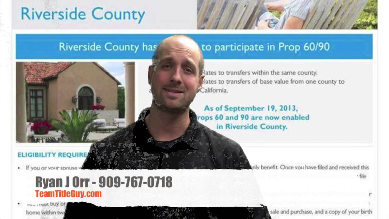 Prop 60 & 90 in Riverside County Ca! Team Title Guy - YouTube