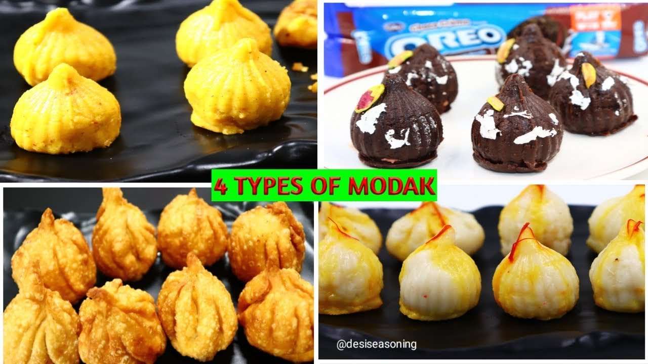 4 Types of Easy Modak - 4 स्वादिष्ट मोदक - GANESH CHATURTHI SPECIAL ...