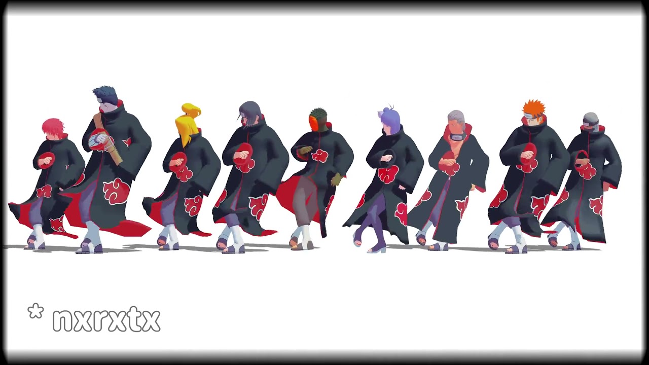 umbrella【NARUTO MMD】AKATSUKI ITACHI DEIDARA SASORI KISAME TOBI HIDAN ...