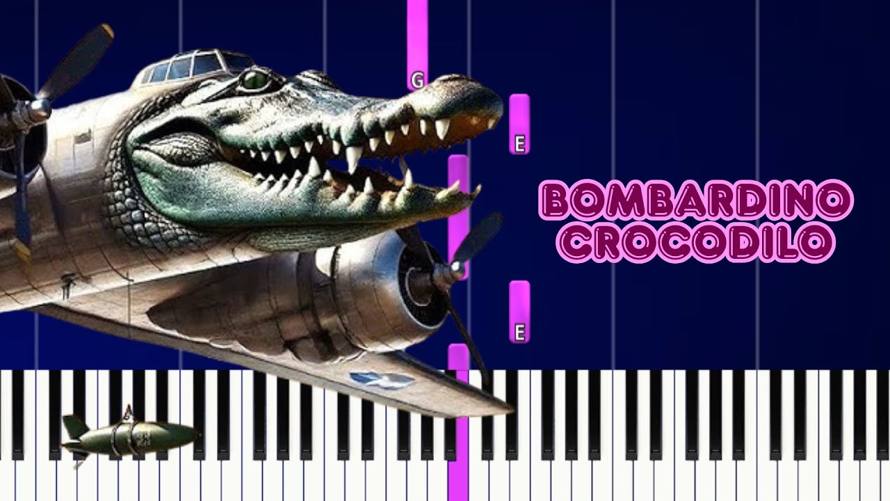 Bombardino Crocodilo MEME SONG ( Easy piano tutorial ) ITALIAN BRAINROT ...