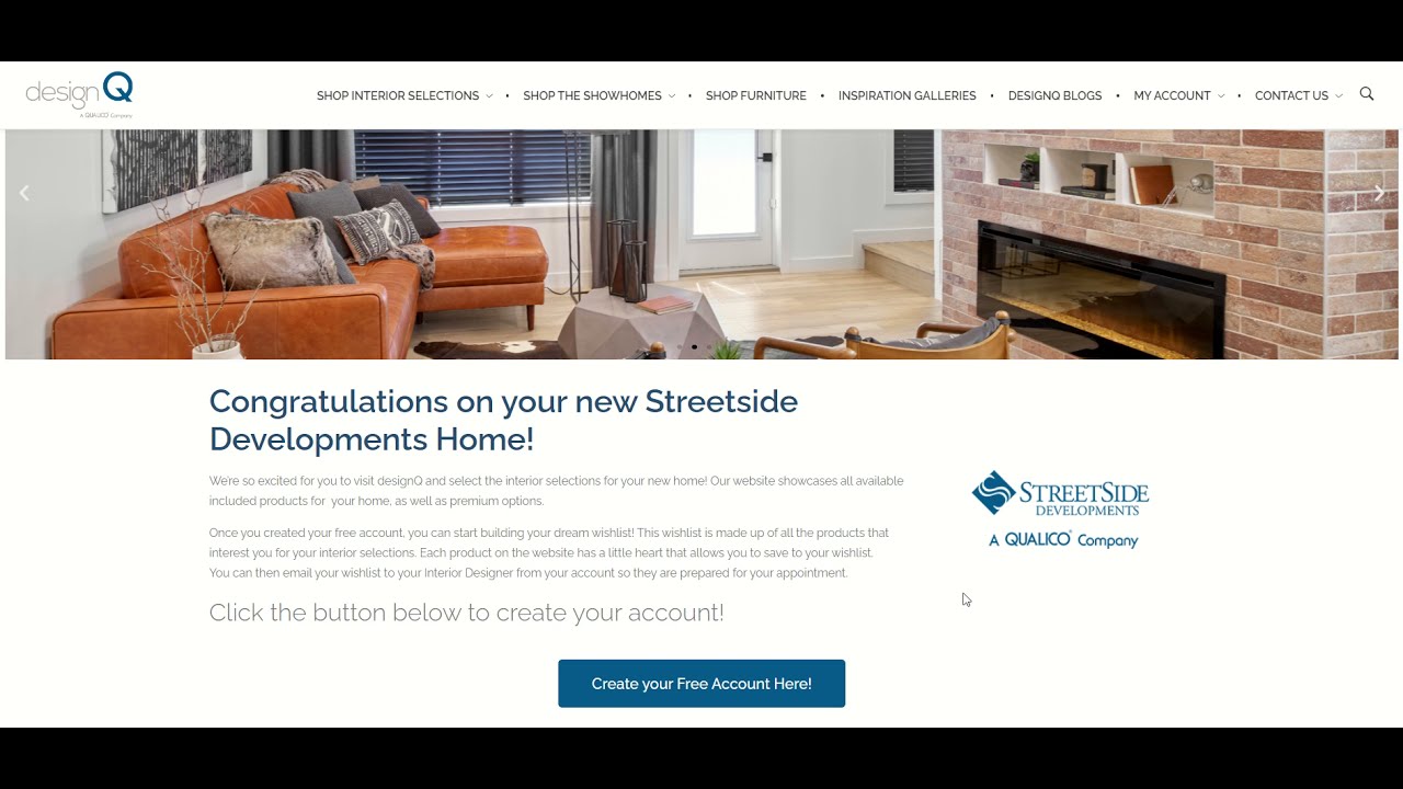 Streetside Developments - How to create your account and wishlist - YouTube