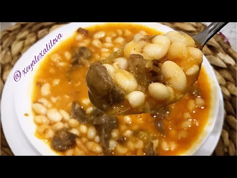 ƏTLİ LOBYA YEMƏYİ.QURU LOBYADAN LƏZZƏTLİ DADINA DOYUM OLMAYAN YEMƏK.MÜTLƏQ BİŞİRİN.ETLİ KURU FASULYE