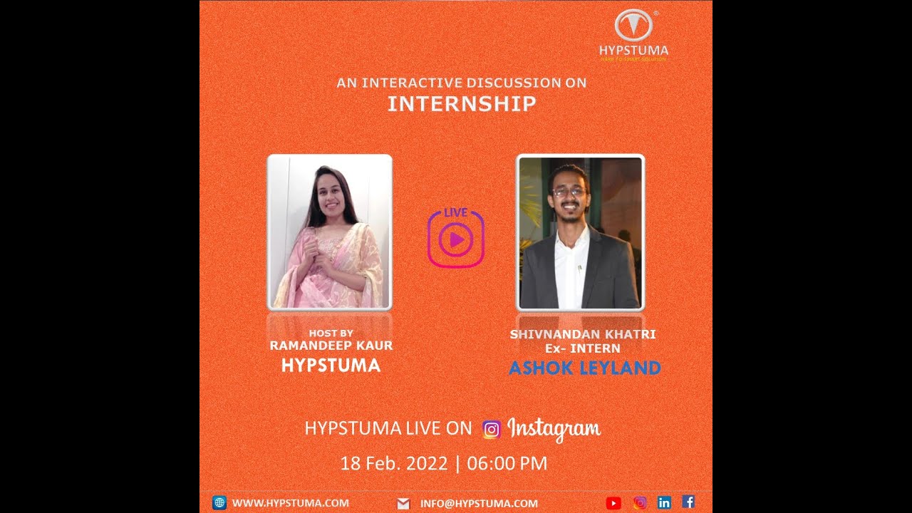 HYPSTUMA | My internship journey with @shivnanadan Ex-intern | ASHOK ...