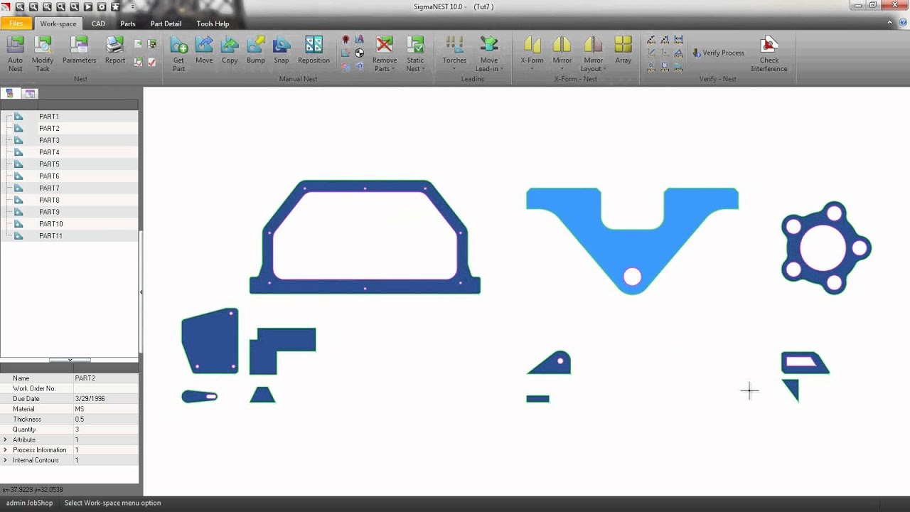 SigmaNEST Genel Tanıtım Videoları - 6- Otomatik Nesting - Automatic ...
