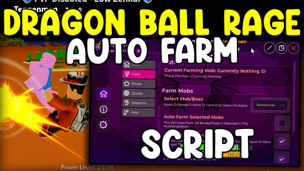 [GOD V] Dragon Ball Rage Script Auto Farm, Max Stats & Kill Aura ...