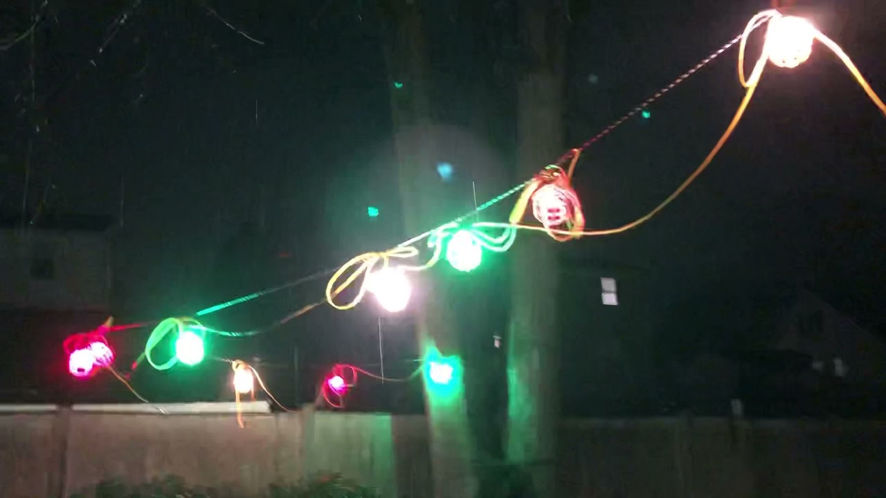 Temporary string lights - YouTube