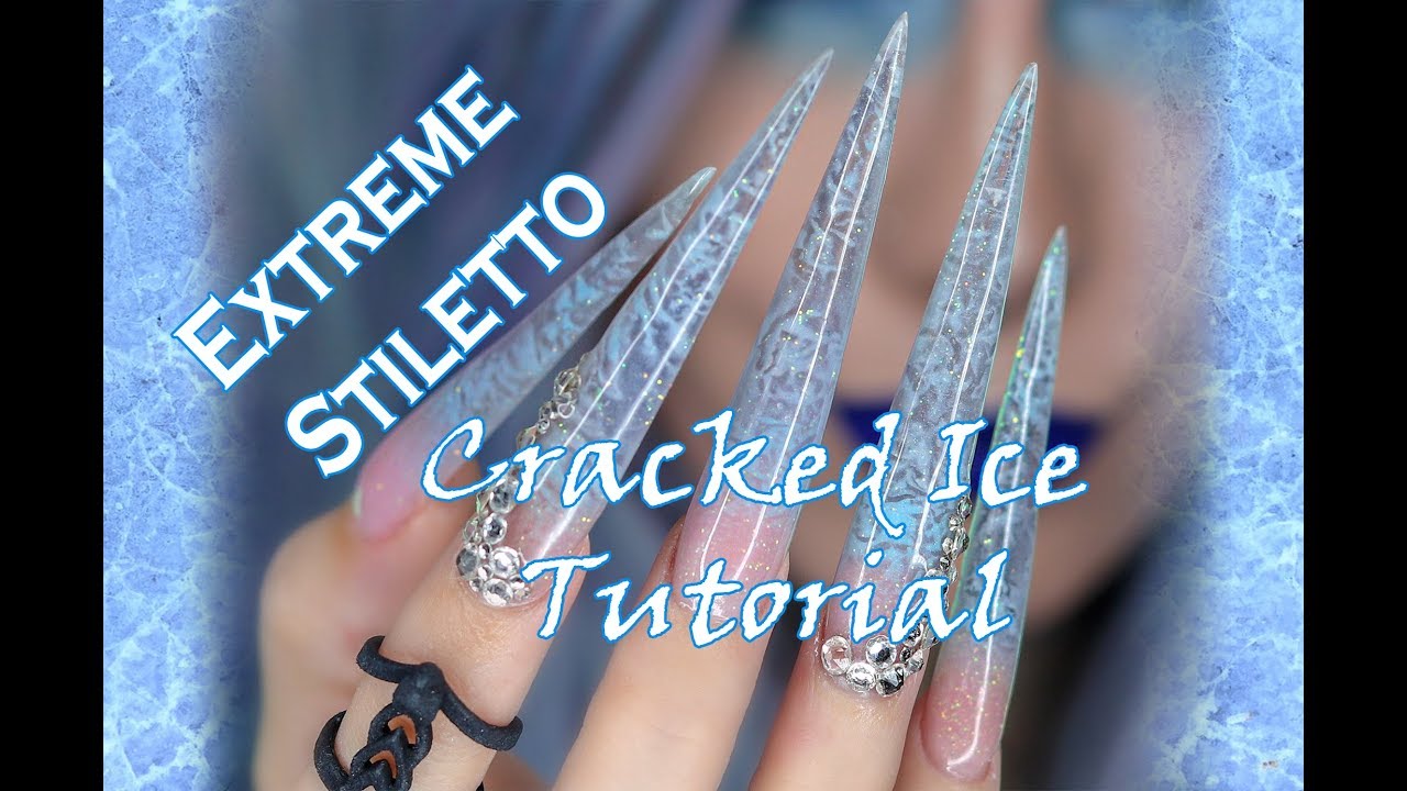 Cracked Ice EXTREME Stiletto Nail Tutorial - YouTube