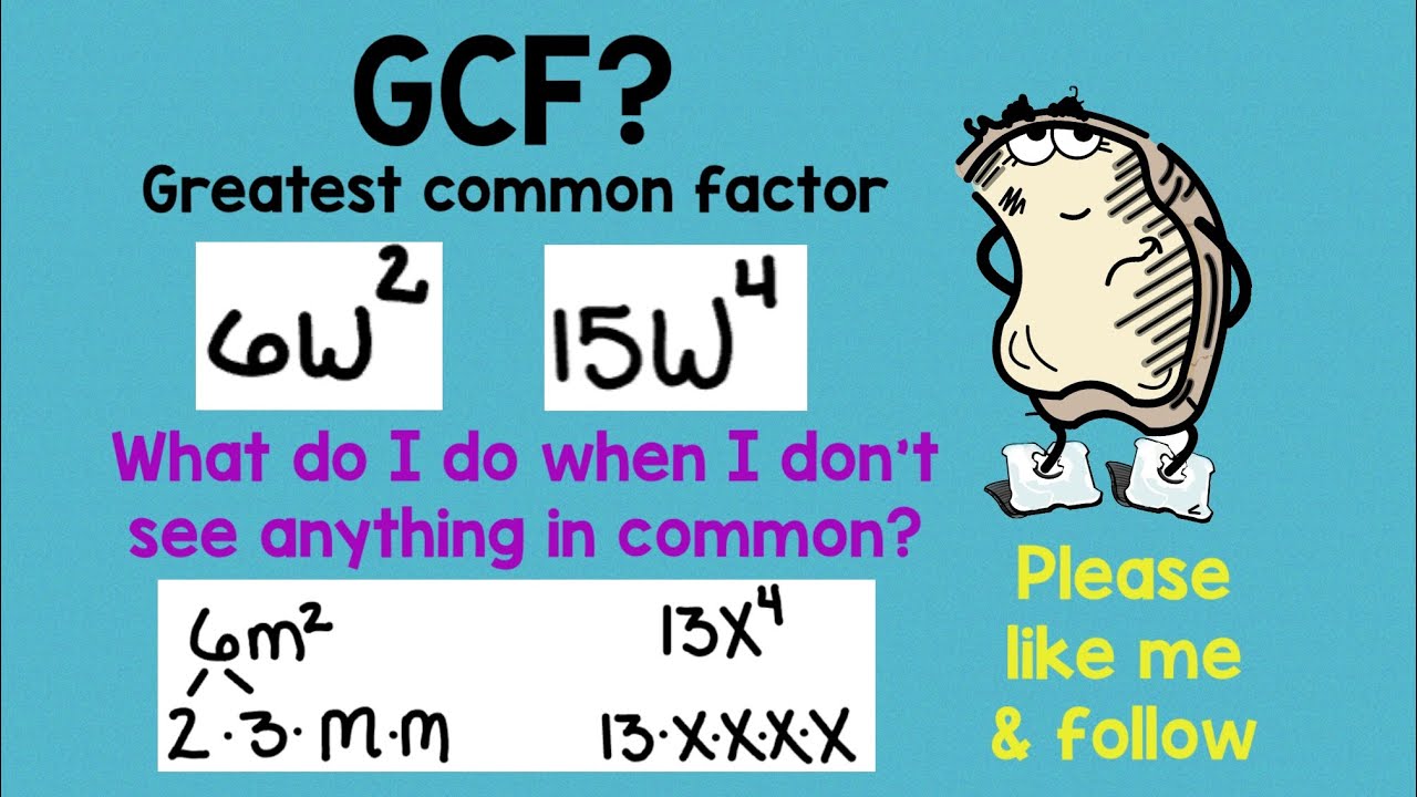 GCF of two monomials including special case - YouTube
