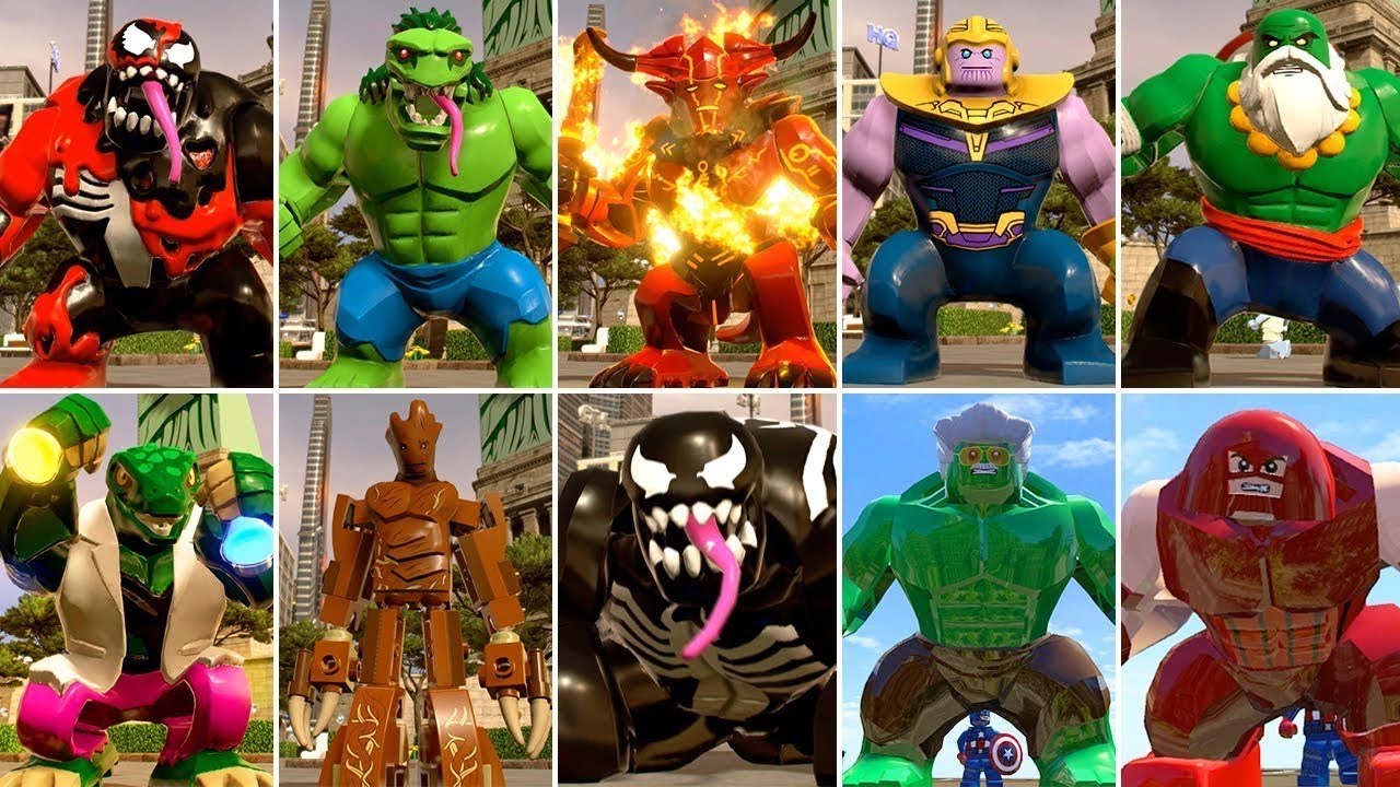 LEGO Marvel Avengers:ALL HULK CHARACTERS!!! - YouTube