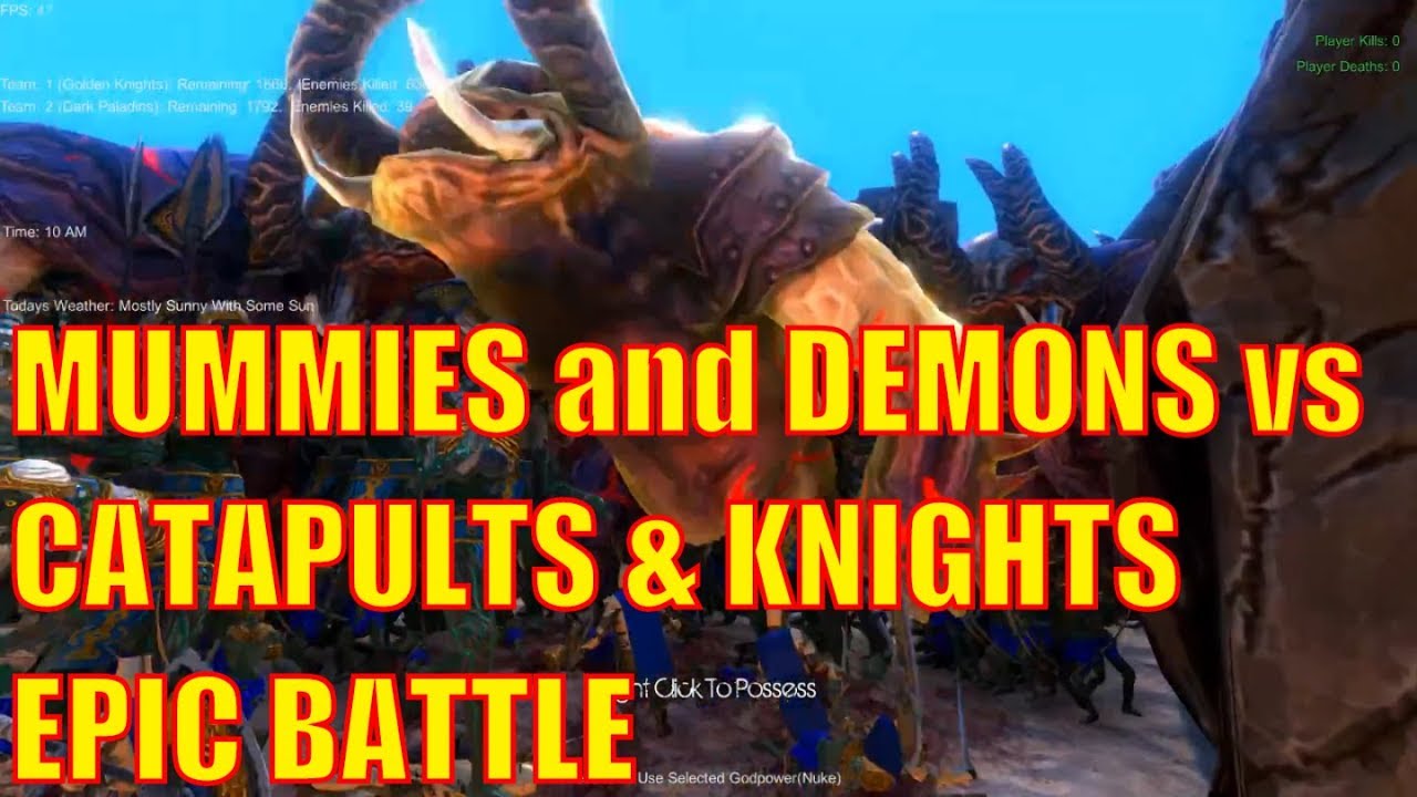 UEBS mod - MUMMIES & DEMONS attack catapult & knight army - ultimate ...