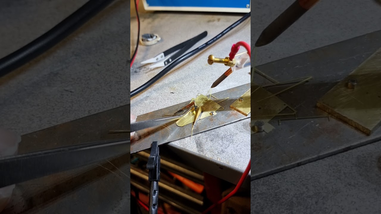 first test of DIY resistance soldering unit part 1 - YouTube