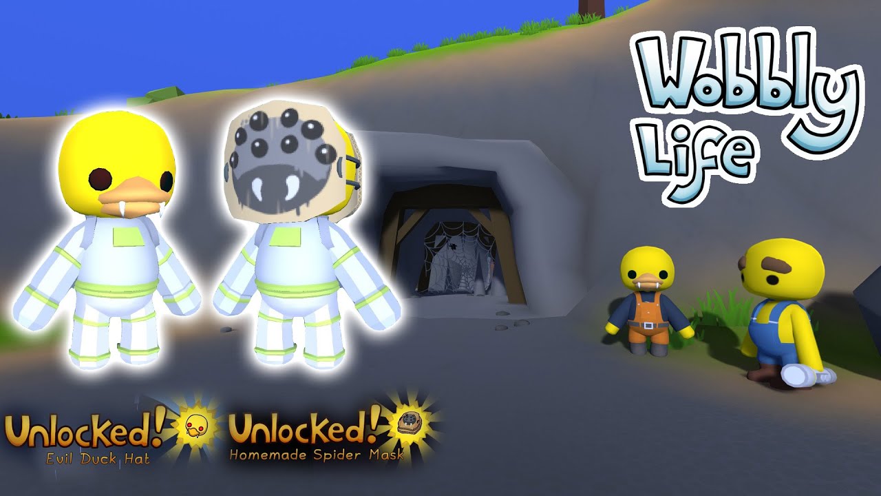 Menemukan Homemade Spider Mask & dapat Evil Duck Hat | Wobbly Life ...