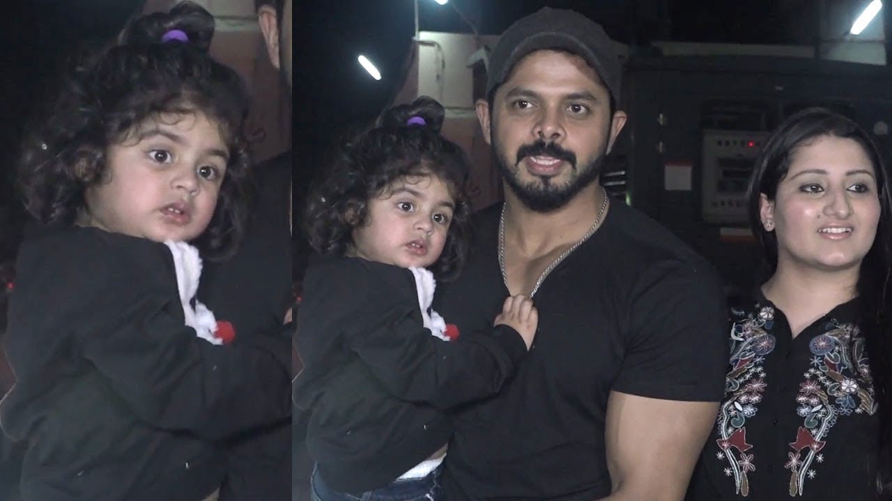 Cricketer Sreesanth With His CUTE Daughter & Wife - YouTube
