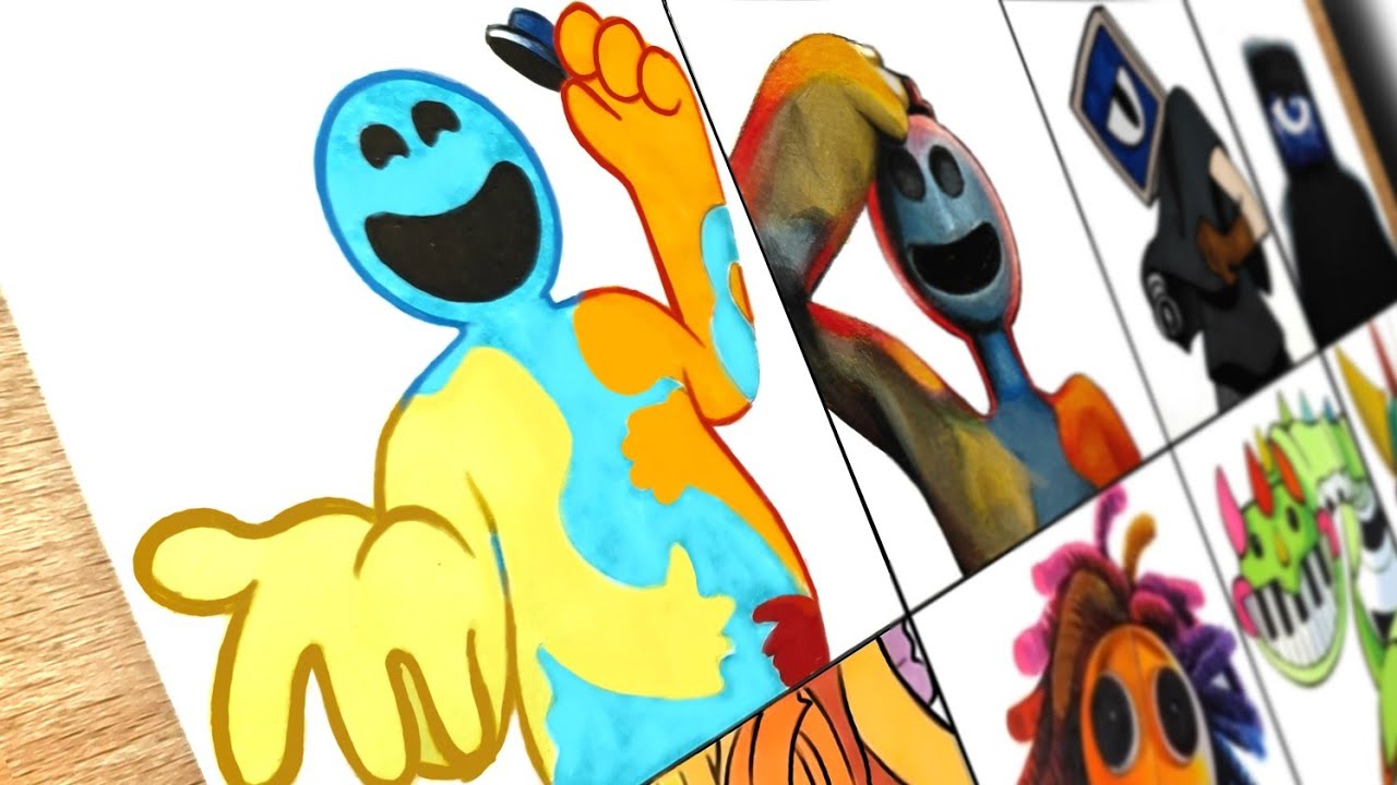 Drawing New Monster Cartoon Vs Realistic ( Poppy Playtime Chapter 4 ...