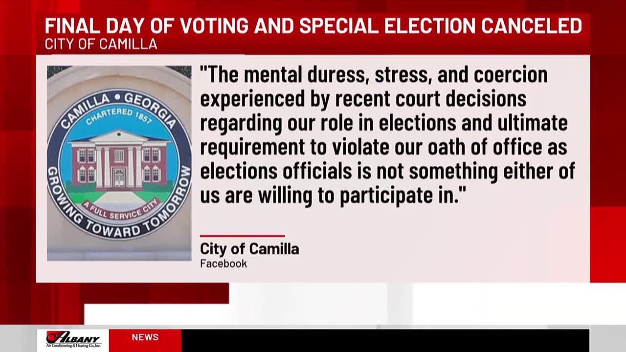 Camilla special election voting cancelled after election ...