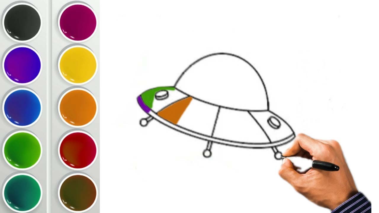 How to Draw an ALIEN SPACESHIP , @Drawingandcolour1 - YouTube