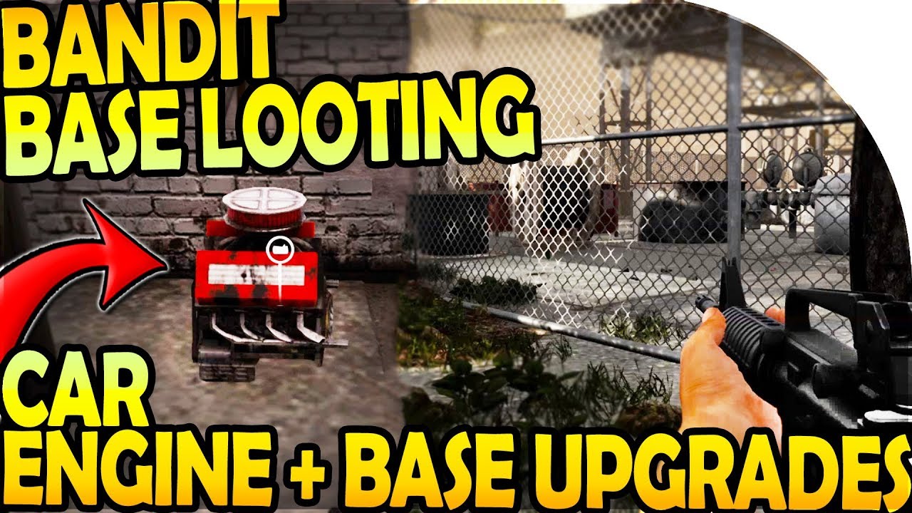 BANDIT BASE LOOTING + THE CAR ENGINE - BASE UPGRADES! ( Mist Survival ...