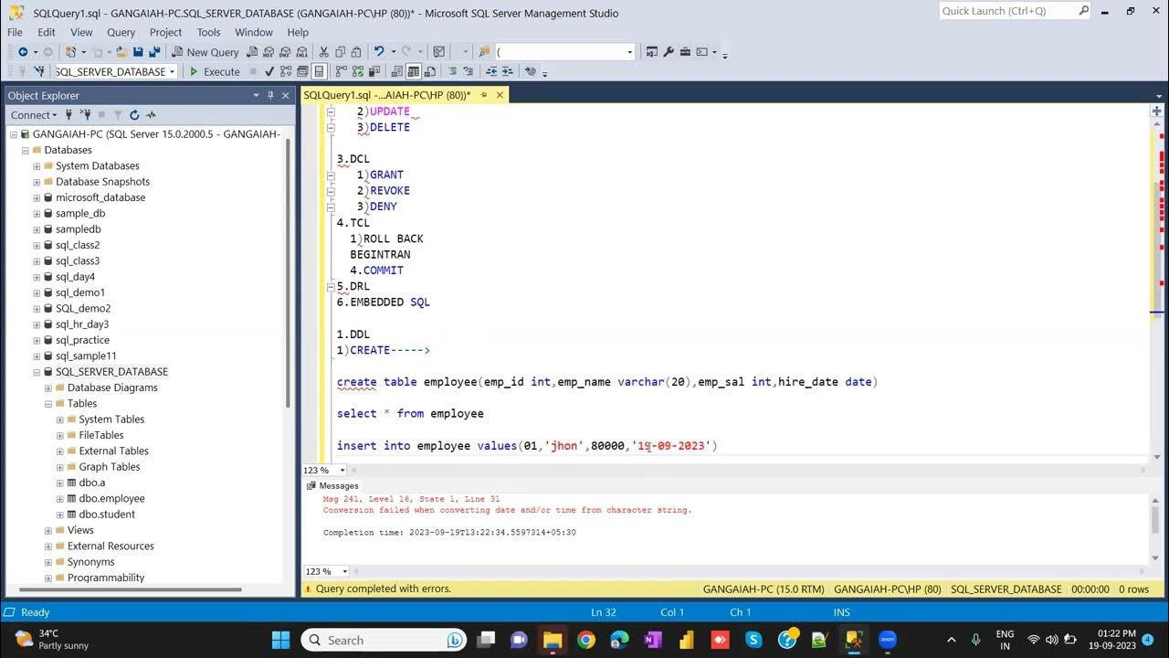 MSSQL SERVER SUB LANGUAGES - YouTube