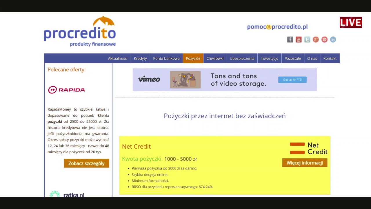Pożyczka na raty przez internet bez zaświadczeń - procredito.pl - YouTube