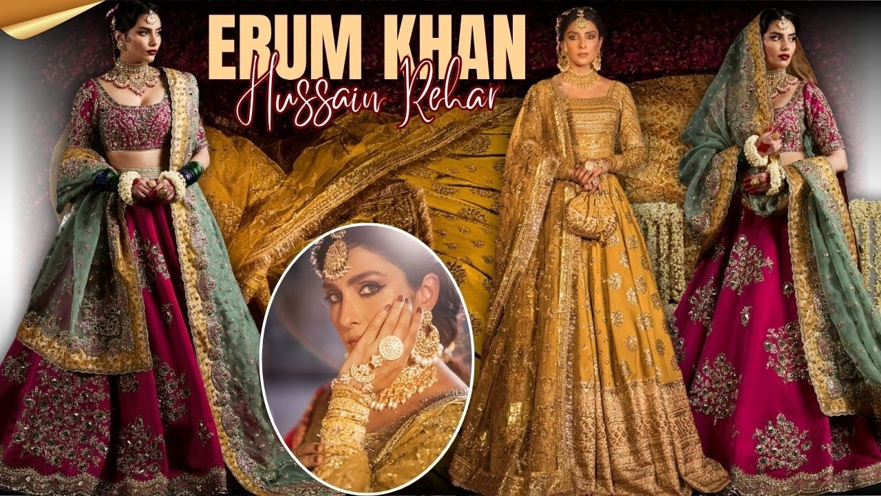 Erum Khan 🔥Bridal Lehnga | Hussain Rehar ♥️| Mehandi Formal Dress ...