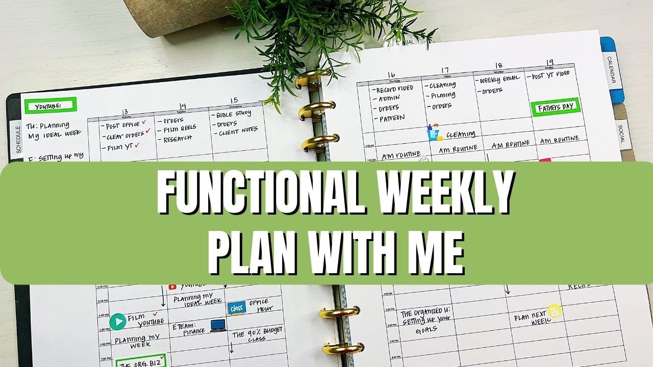 Functional Weekly Plan With Me: Hourly Planner - YouTube