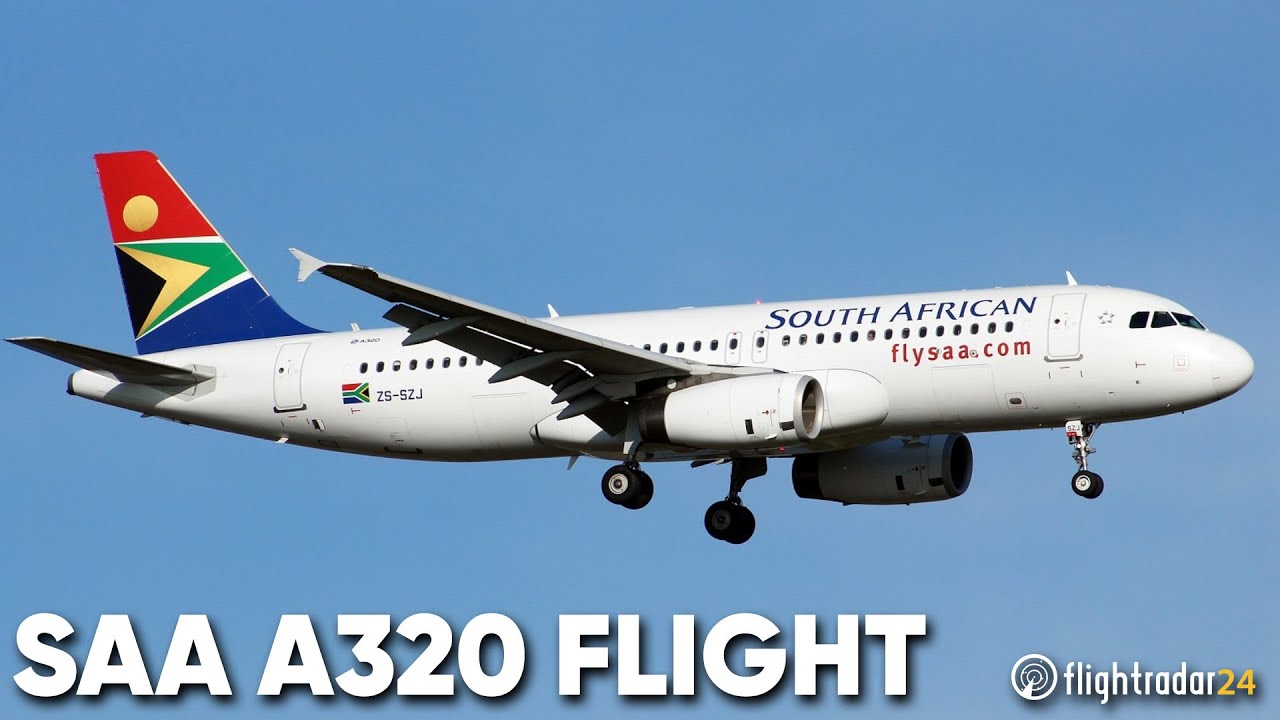 South African Airways A320 to Cape Town | 4K sunset flight experience ...