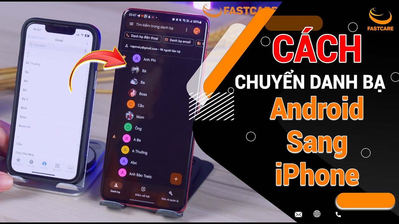 Cách chuyển danh bạ từ android sang iphone đơn giản - YouTube