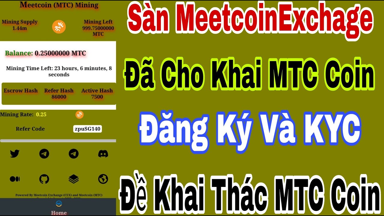 Sàn MeetcoinExchage Đã Cho Khai Thác MTC Coin / Đăng Ký Và KYC Sàn MeetcoinExchage Để Khai Thác ...