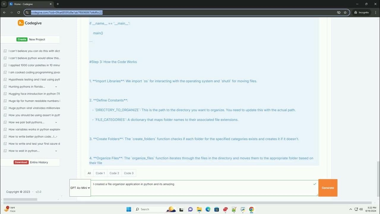 I created a file organizer application in python and its amazing - YouTube