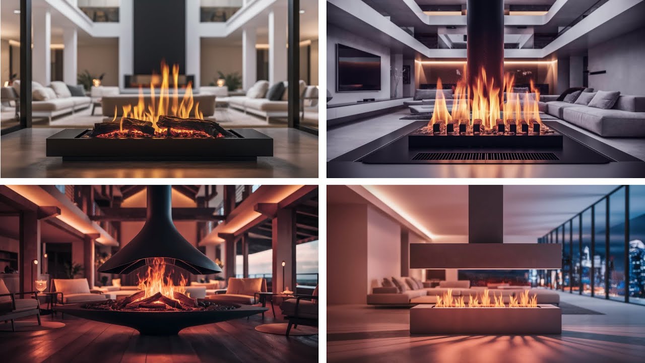Living Room with a Digital Fireplace - YouTube