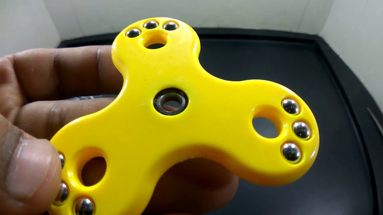 Qualstuff Fidget Spinner Yellow Unboxing and Spin Duration Test - YouTube