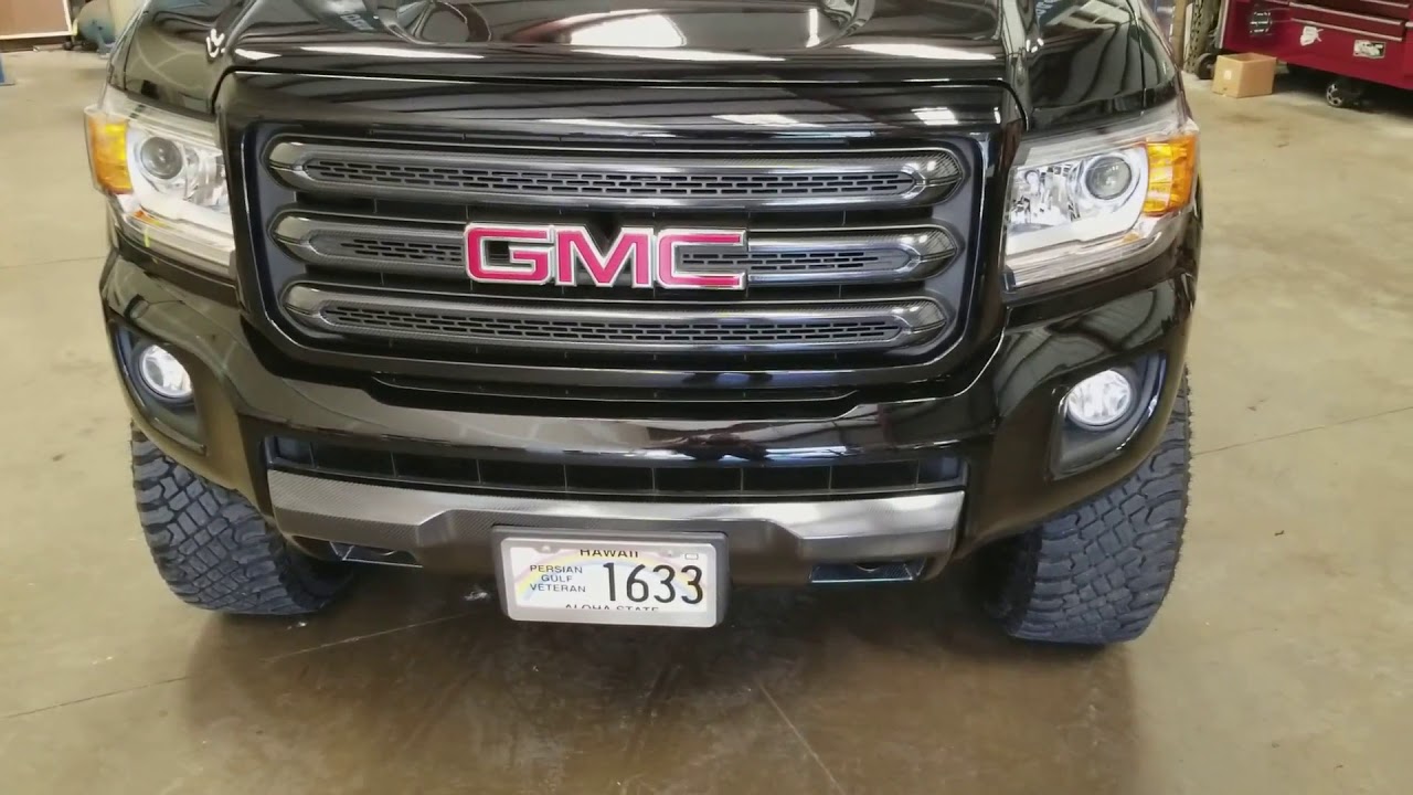 carbon fiber vinyl wrapped gmc grill - YouTube