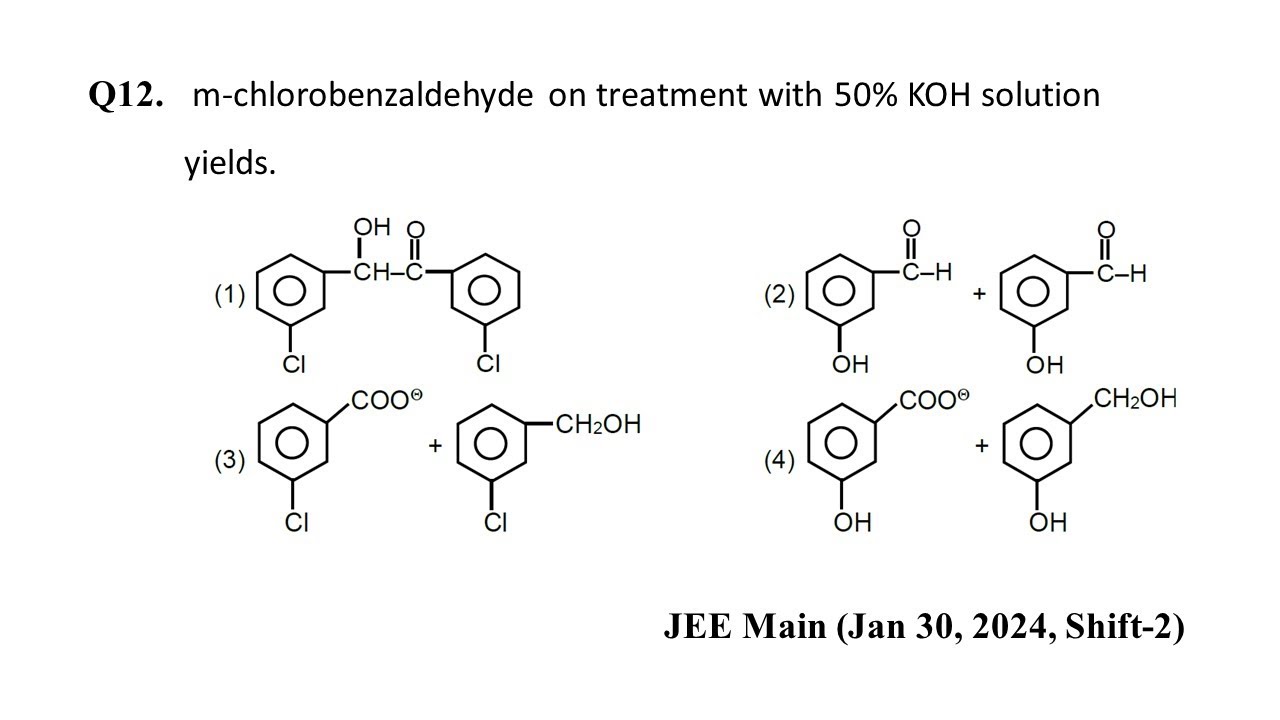 Q12 JEE Main, Chemistry PYQ Jan 30, 2024, Shift 2 | m ...