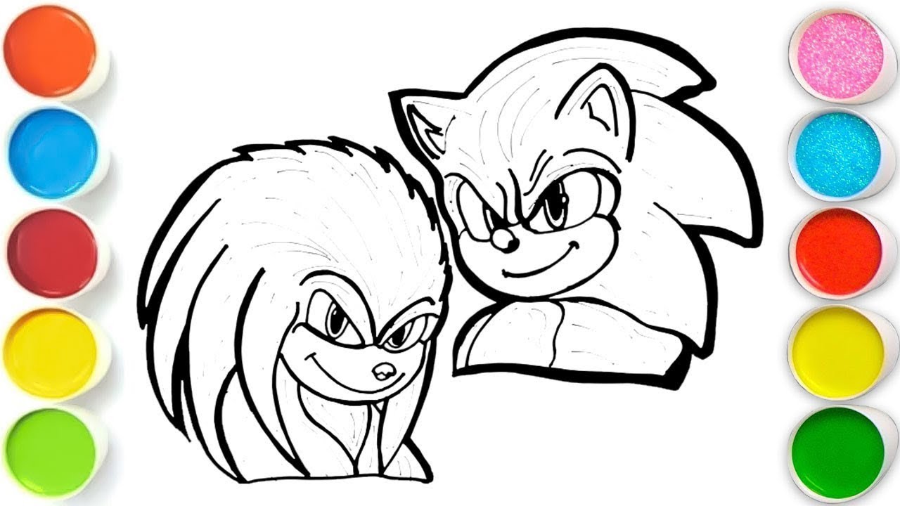 SONIC VS KNUCKLE Drawing, Painting & Coloring For Kids and Toddlers ...