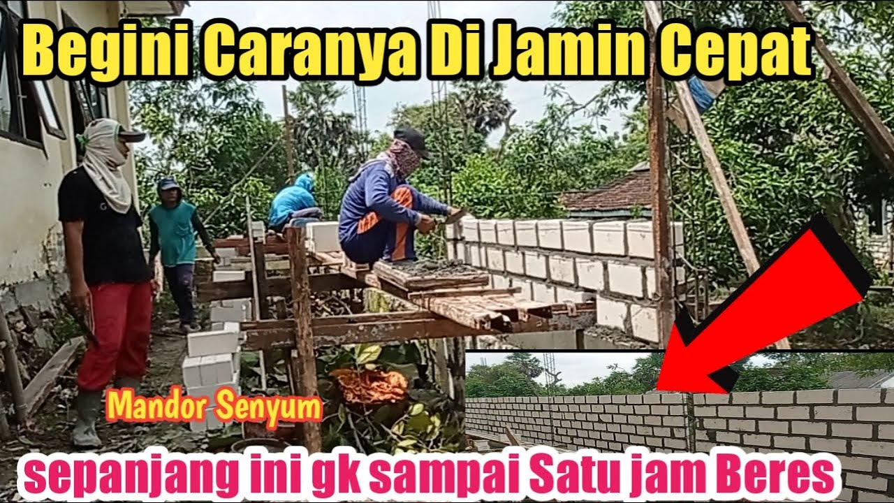 TUTORIAL TUKANG//CARAPASANG BATU BATA KUMBUNG PALING CEPAT@serbakreatif ...