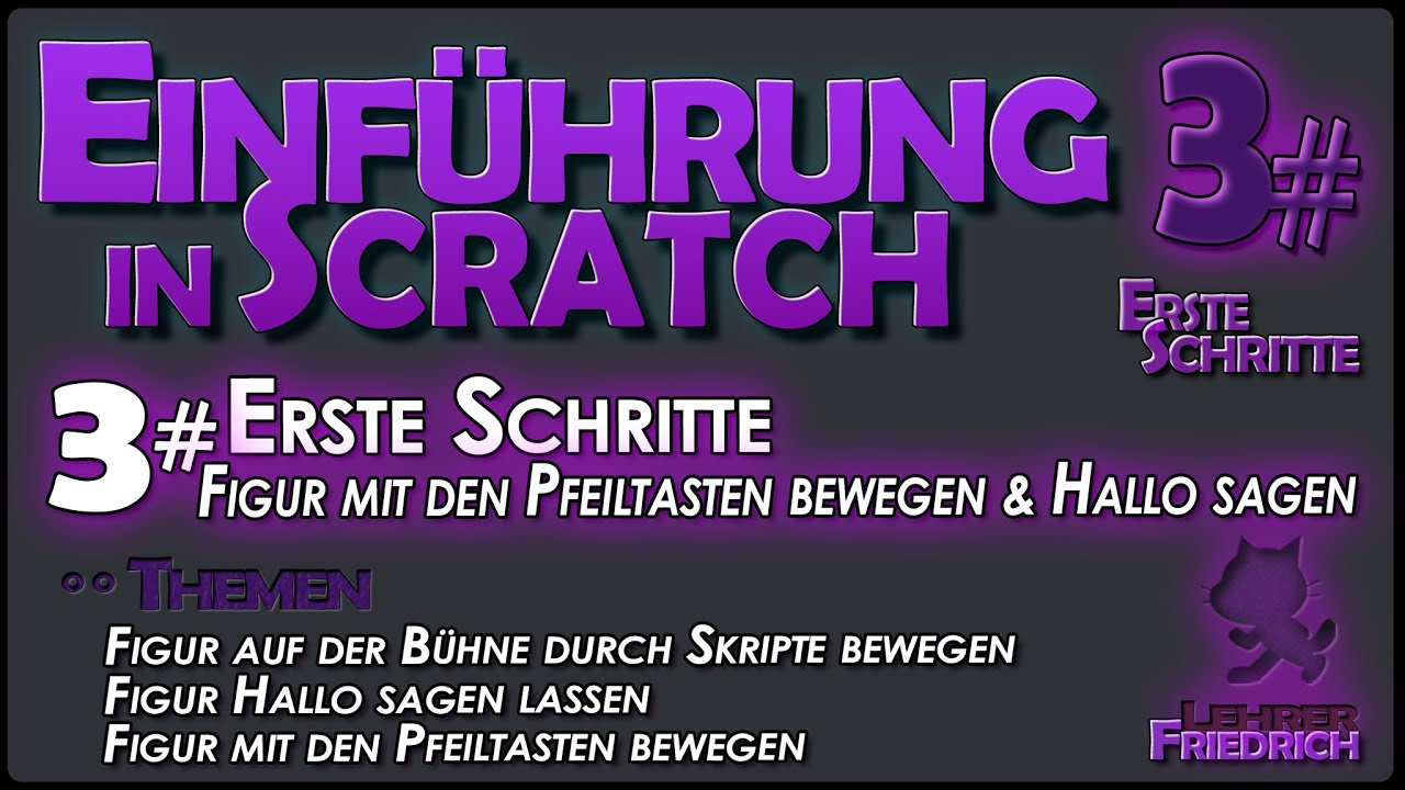 ° Scratch Tutorial °Einführung in Scratch 3° Erste Schritte - Figur mit ...