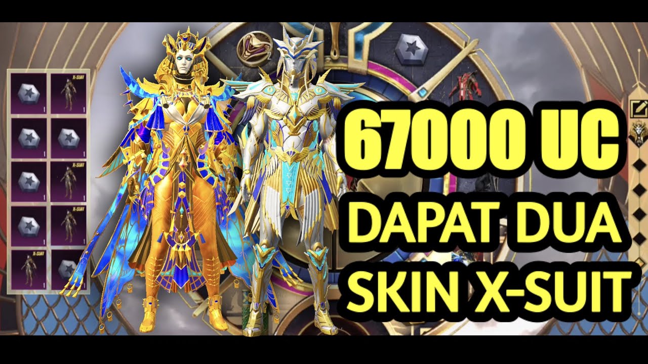 GACHA SKIN X-SUIT GOLDEN PHARAOH DAN X-SUIT IRIDESCENCE (67000 UC ...