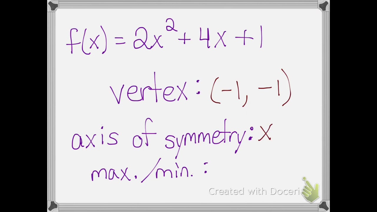 Quadratic Function (vertex in Desmos) - YouTube
