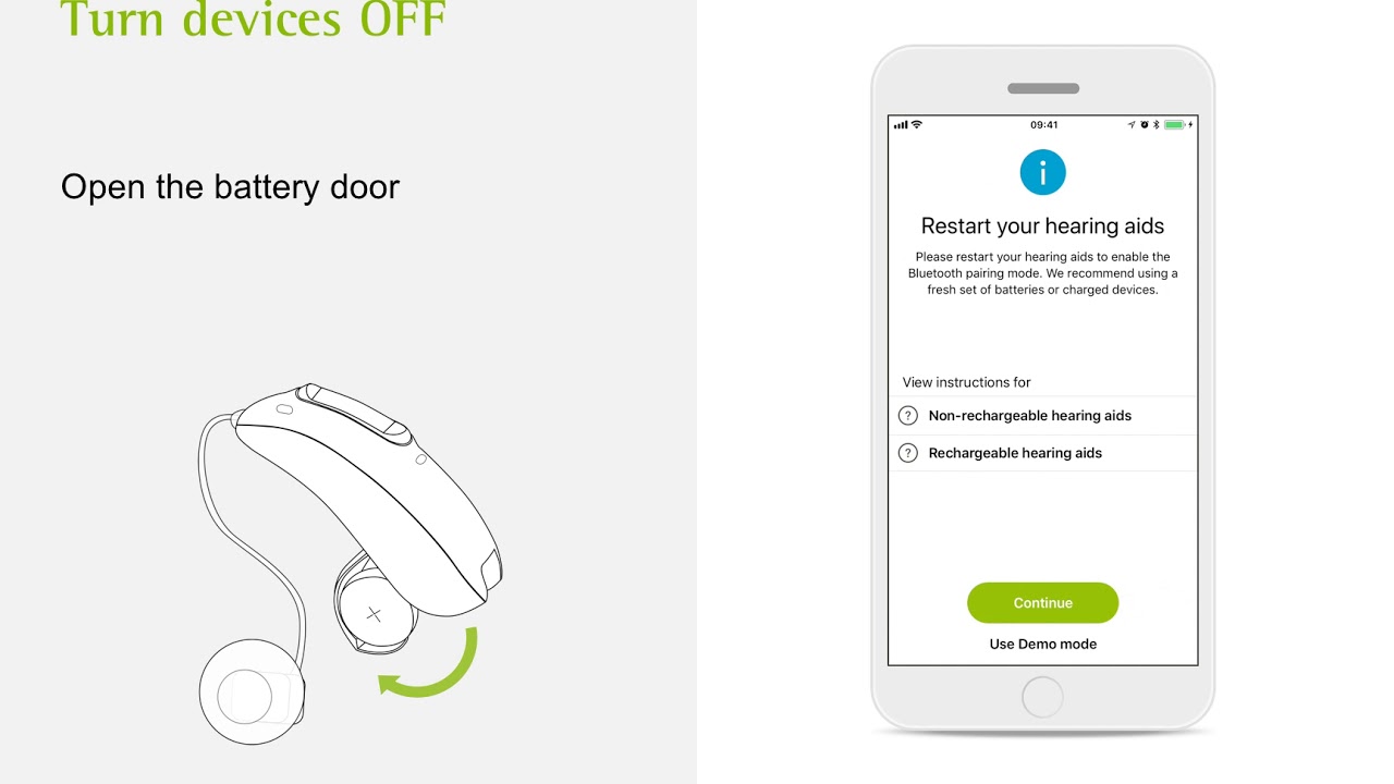 Phonak Remote iOS pairing battery - YouTube